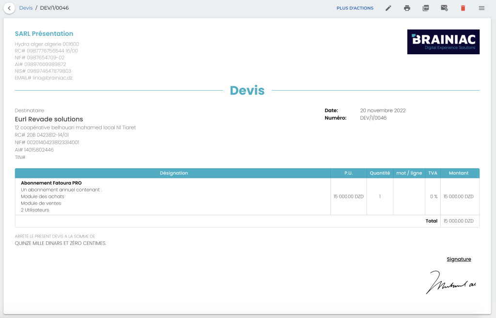 Facturation : Fatoura, le logiciel de facturation Algérien