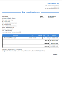 Modèle de Facture proforma en Algérie | Fatoura blog